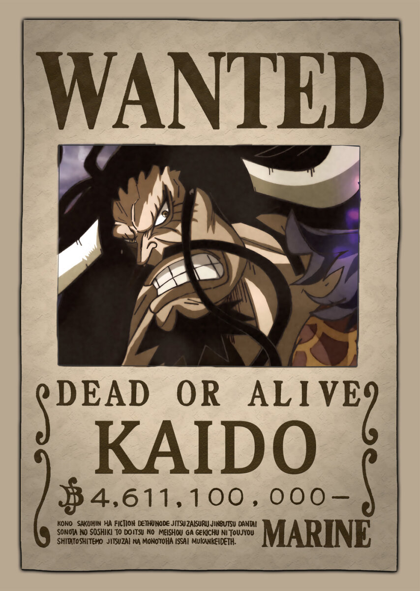 One Piece Wanted Poster - Emperors / Kaiser (Post Onigashima Arc), 7,50