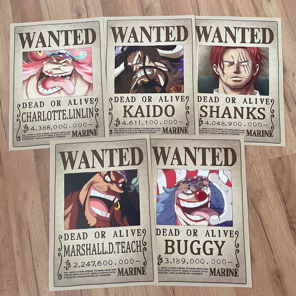 One Piece Wanted Poster - Emperors / Kaiser (Post Onigashima Arc), 7,50